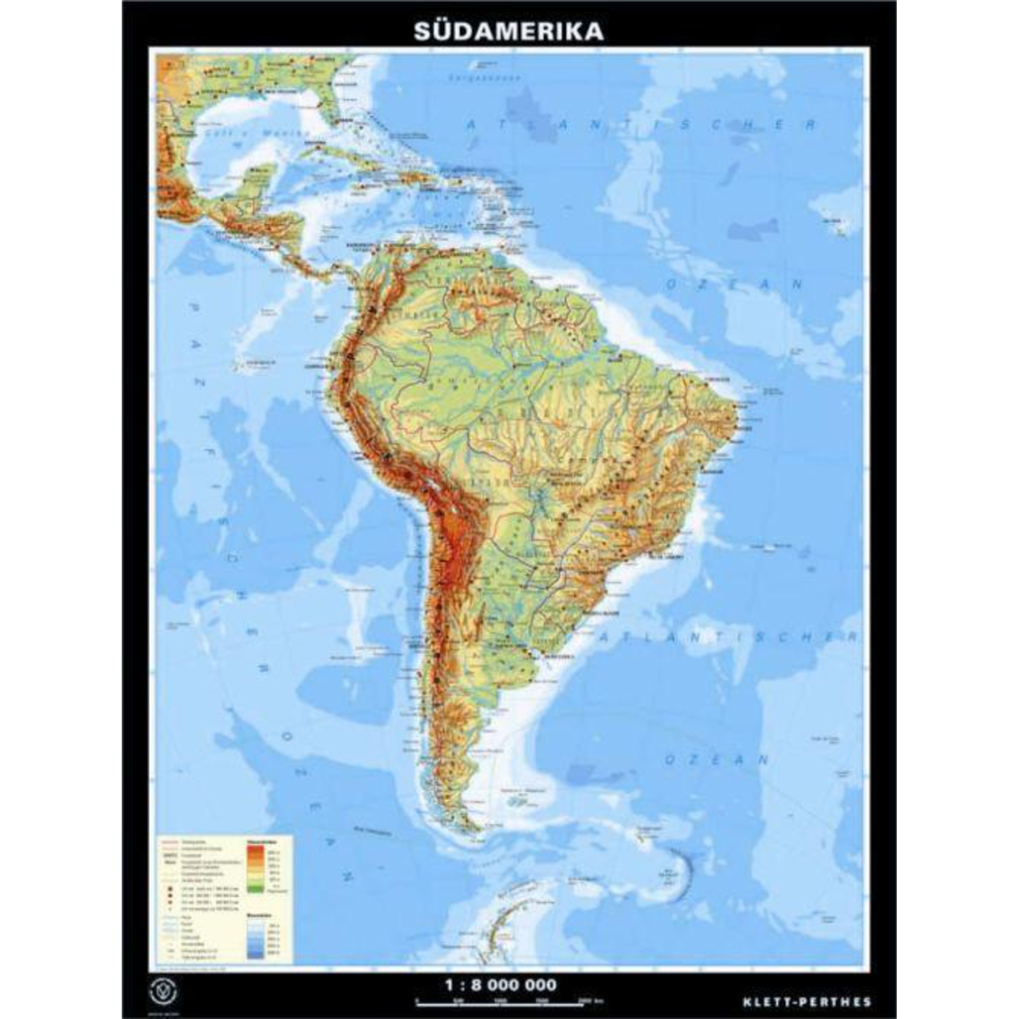 Klett-Perthes Verlag Mapa de continente América do Sul física ...