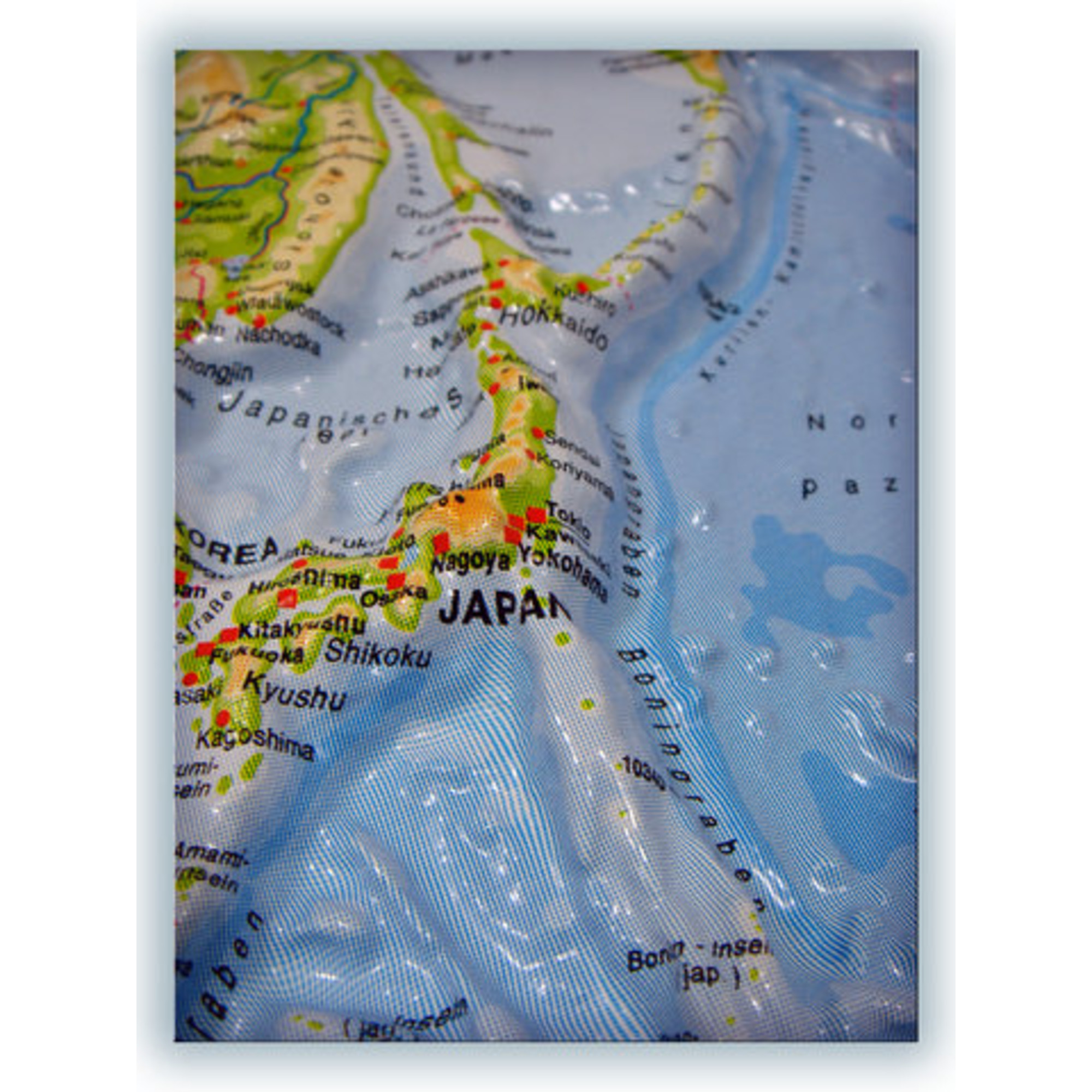 geo-institut Mapa do mundo em relevo Linha prateada físico